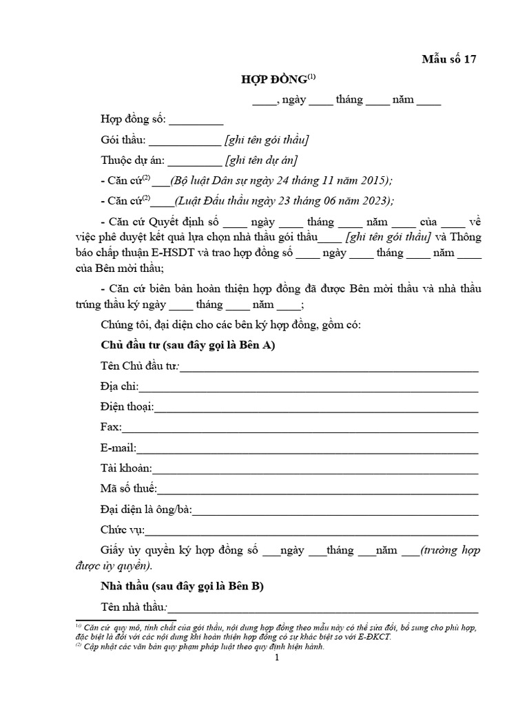 Bieu Mau Hop Dong | PDF
