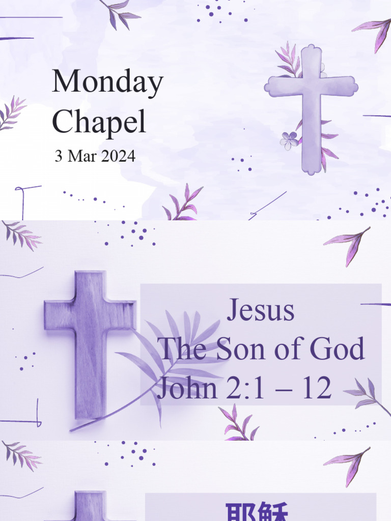 Monday Chapel 3 Mar - Upload | PDF | Gospel Episodes | Christian Messianism
