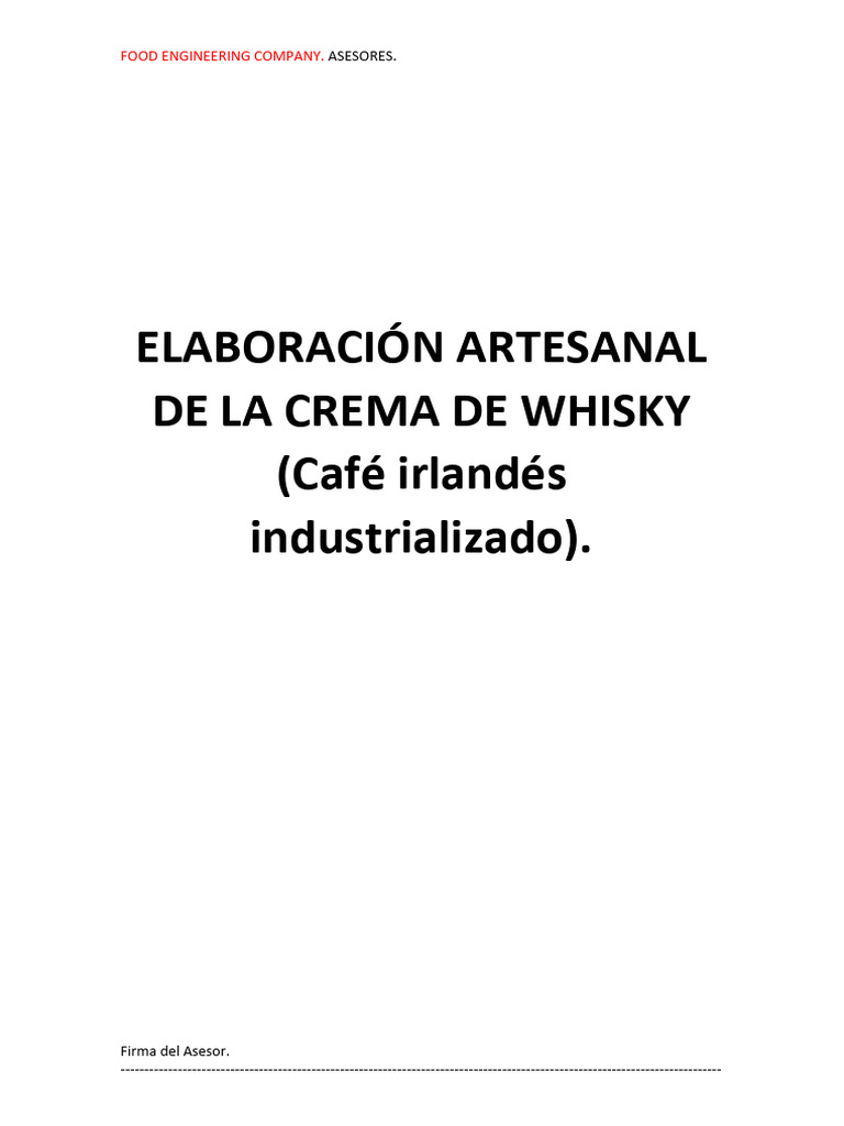 Guía para Hacer Crema de Whisky Artesanal | PDF | Leche | Alimentos