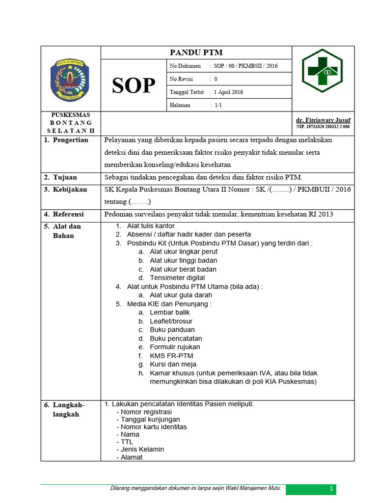 Sop Pandu PTM | PDF