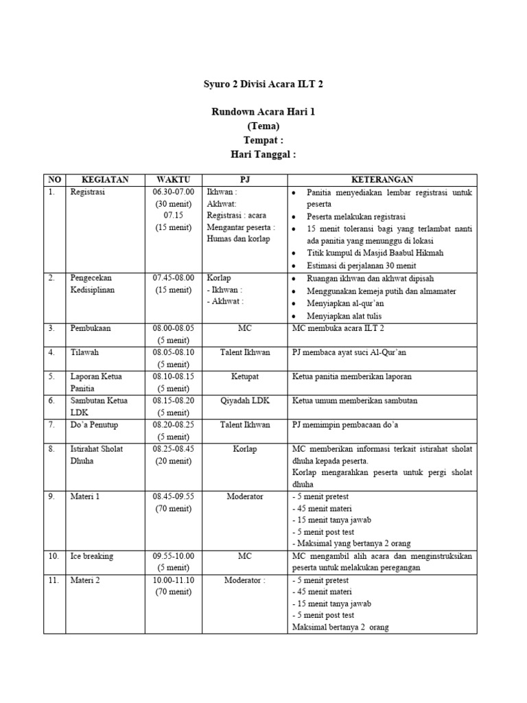 Hasil Syuro 2 Divisi Acara | PDF