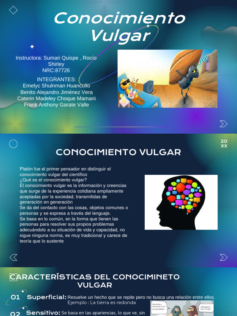 Conocimiento Vulgar | PDF | Conocimiento | Experiencia