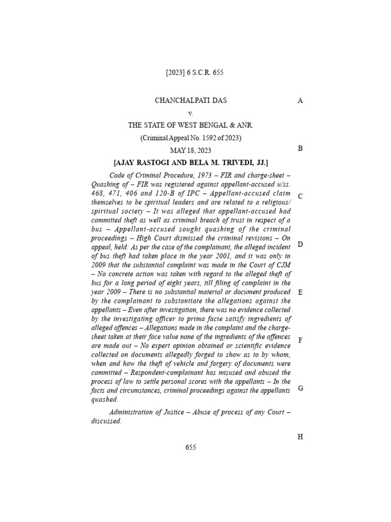 Quashing Criminal Proceedings in IPC Case | PDF | Complaint | Appeal