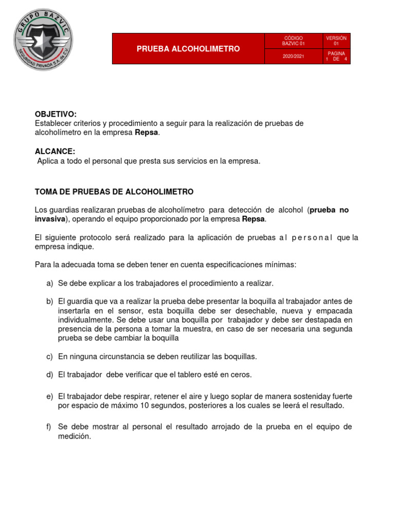 ALCOHOLIMETRO Formato | PDF | Medicina CLINICA