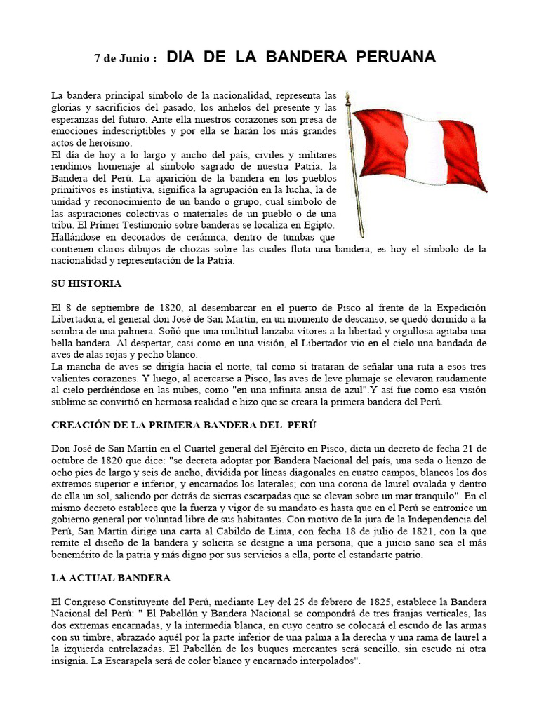 Historia y Significado de la Bandera Peruana | PDF | Bandera