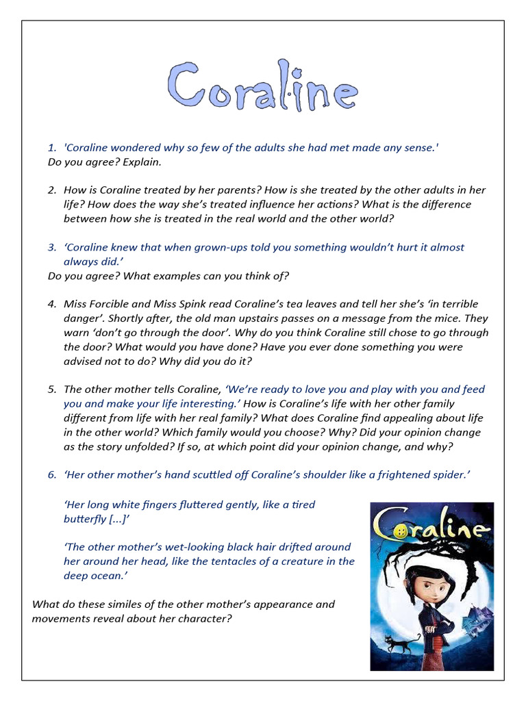 Coraline Questions | PDF