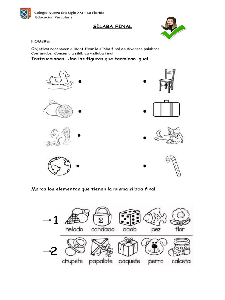 Guía Sílaba Final 2 | PDF