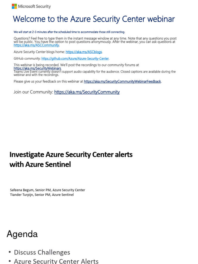 Investigate Azure Security Center Alerts With Azure Sentinel | PDF ...