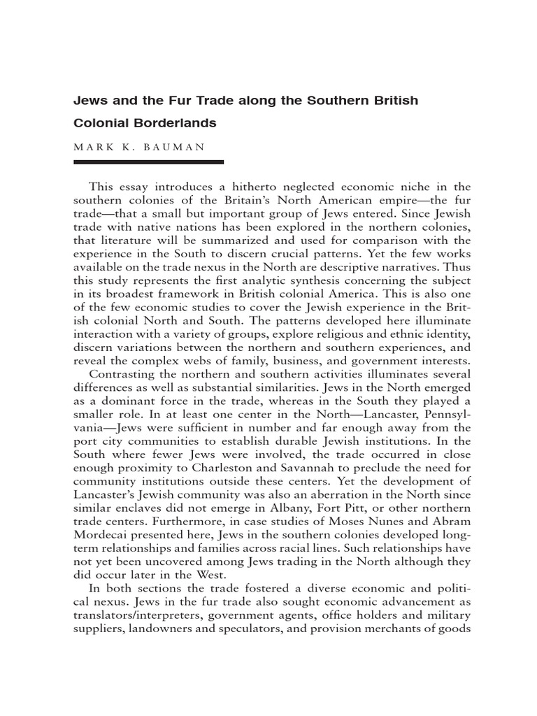 Jews and The Fur Trade Along T | PDF | Fur Trade | Muscogee