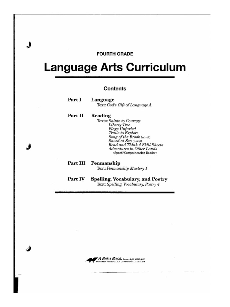 4th Grade Language Arts Curicullum | PDF