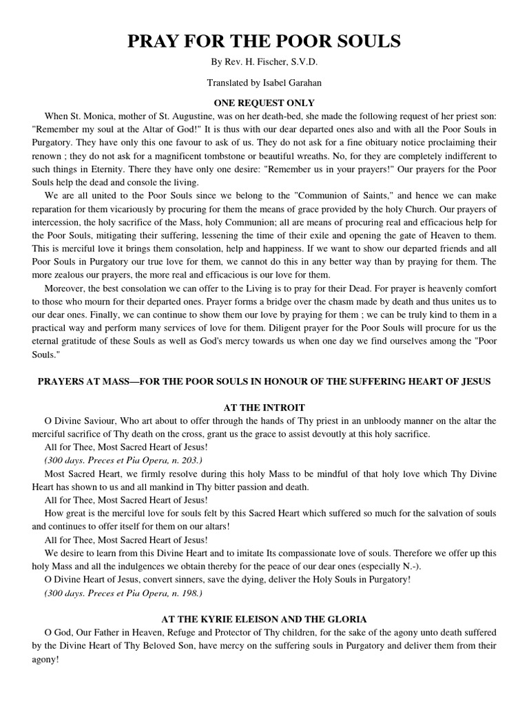 Pray For The Poor Souls | PDF | Purgatory | Eucharist