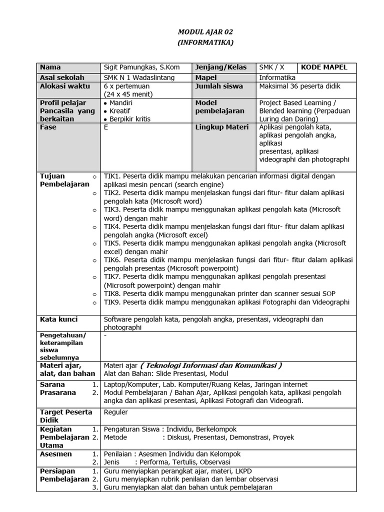 MODUL INFORMATIKA (Teknologi Informasi Dan Komunikasi) | PDF | Karier ...