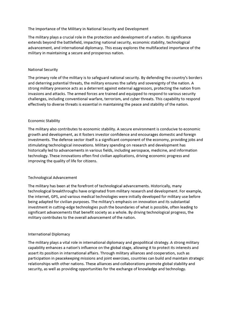 Military's Role in National Security | PDF | National Security | Military