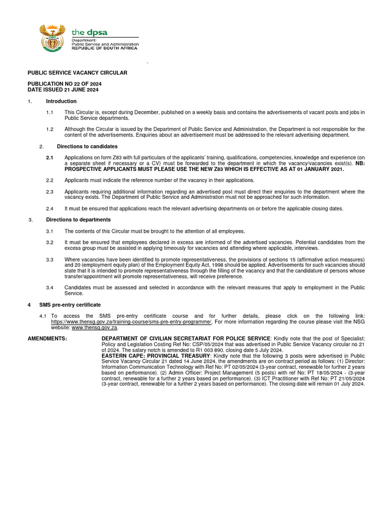Public Service Job Vacancies June 2024 | PDF | Risk Management | Risk