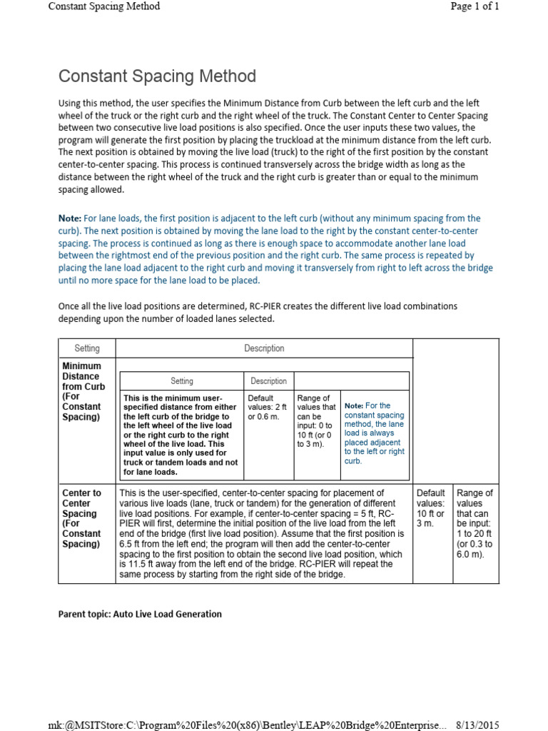 RC Pier Constant Spacing Method | PDF | Lane