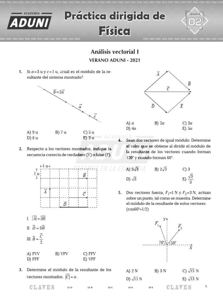 FÍSICA SEMana 2 | PDF | Vector Euclidiano | Álgebra lineal