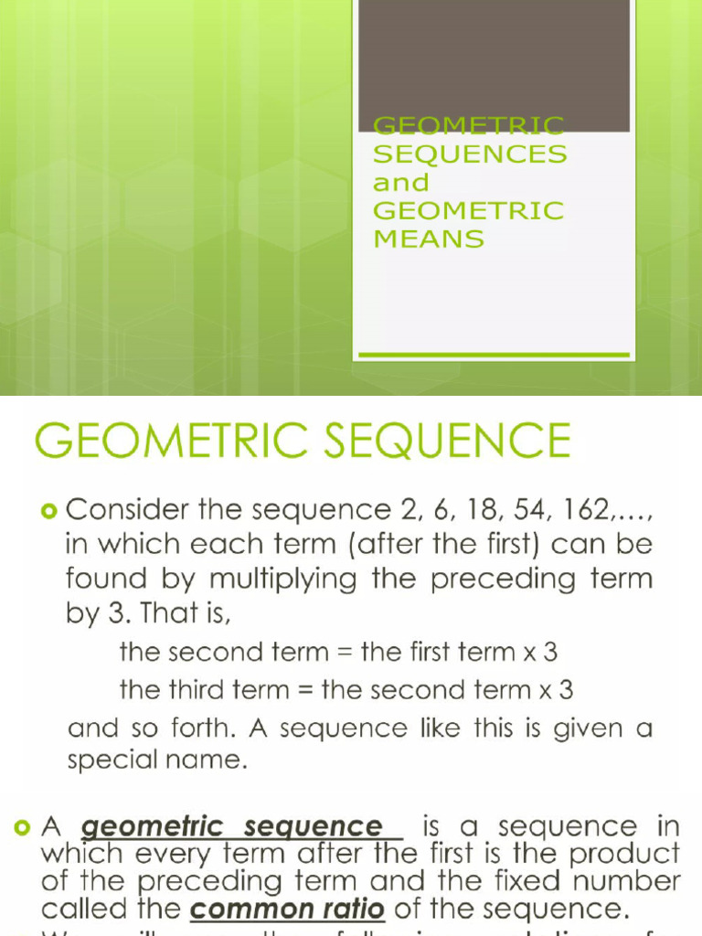 G10 - Geometric Sequence | PDF