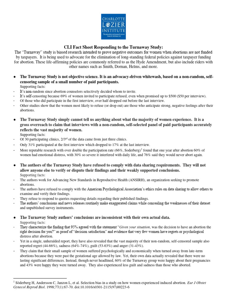 Critique of the Turnaway Study Bias | PDF | Abortion | Psychology
