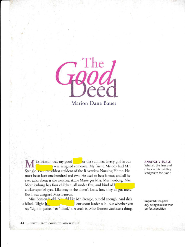 Heather's Good Deed with Miss Benson | PDF