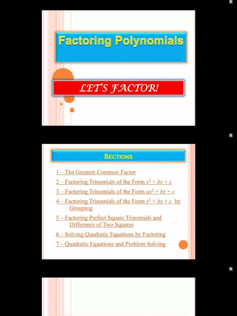 Factoring Polynomials | PDF