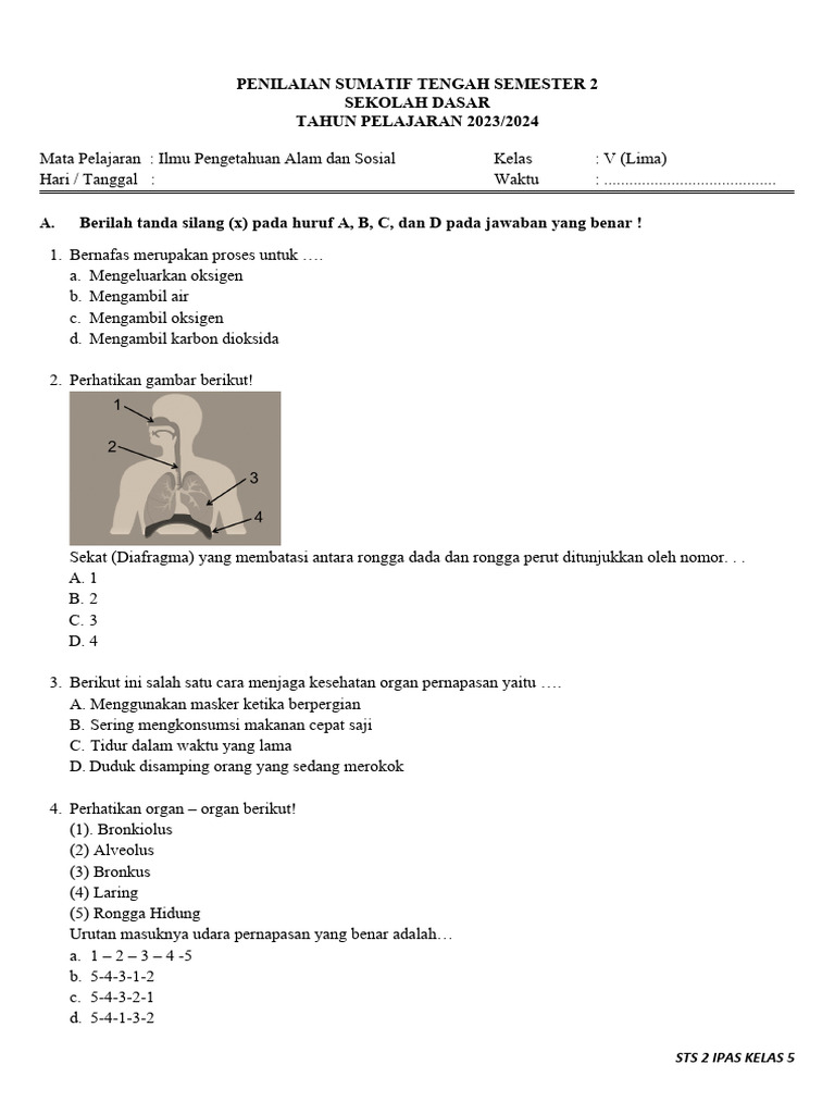Soal Ipas STS 2 | PDF