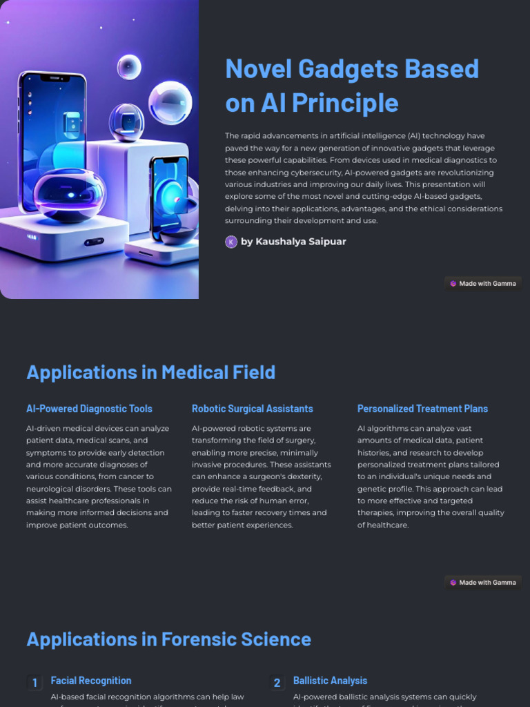 Novel Gadgets Based On AI Principle | PDF | Artificial Intelligence ...
