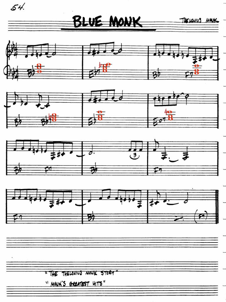 Blue Monk Partitura - Arreglos | PDF
