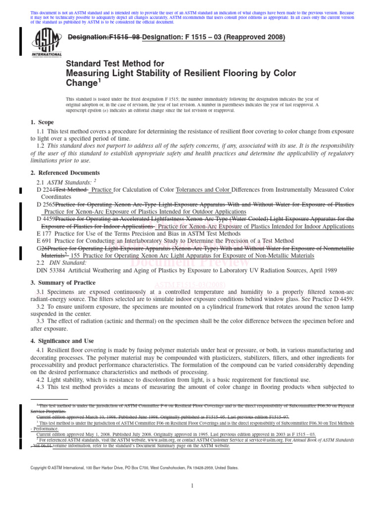 ASTM-F1515-03-2008 - Standard Test Method For Measuring Light Stability ...