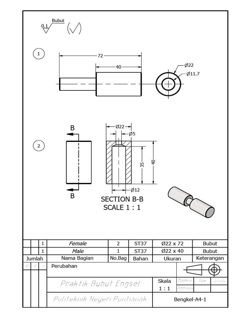 Engsel DWG - Oke3 | PDF