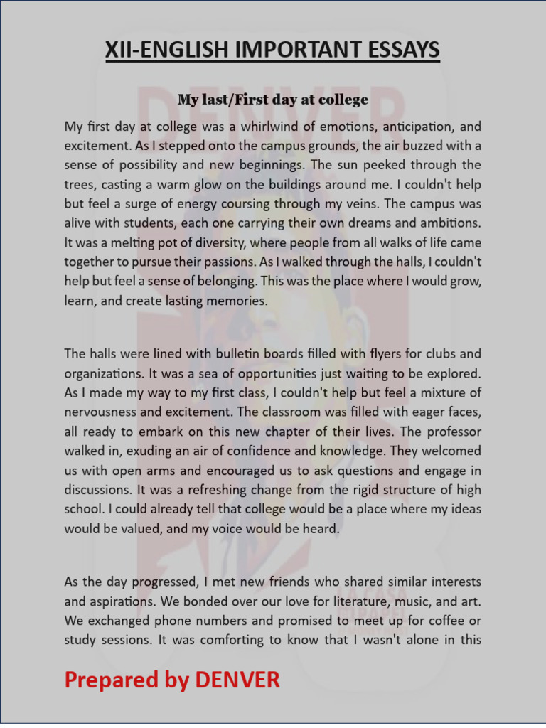 2 Year English Improtant Essays by Dernver | PDF | Cost Of Living | Science