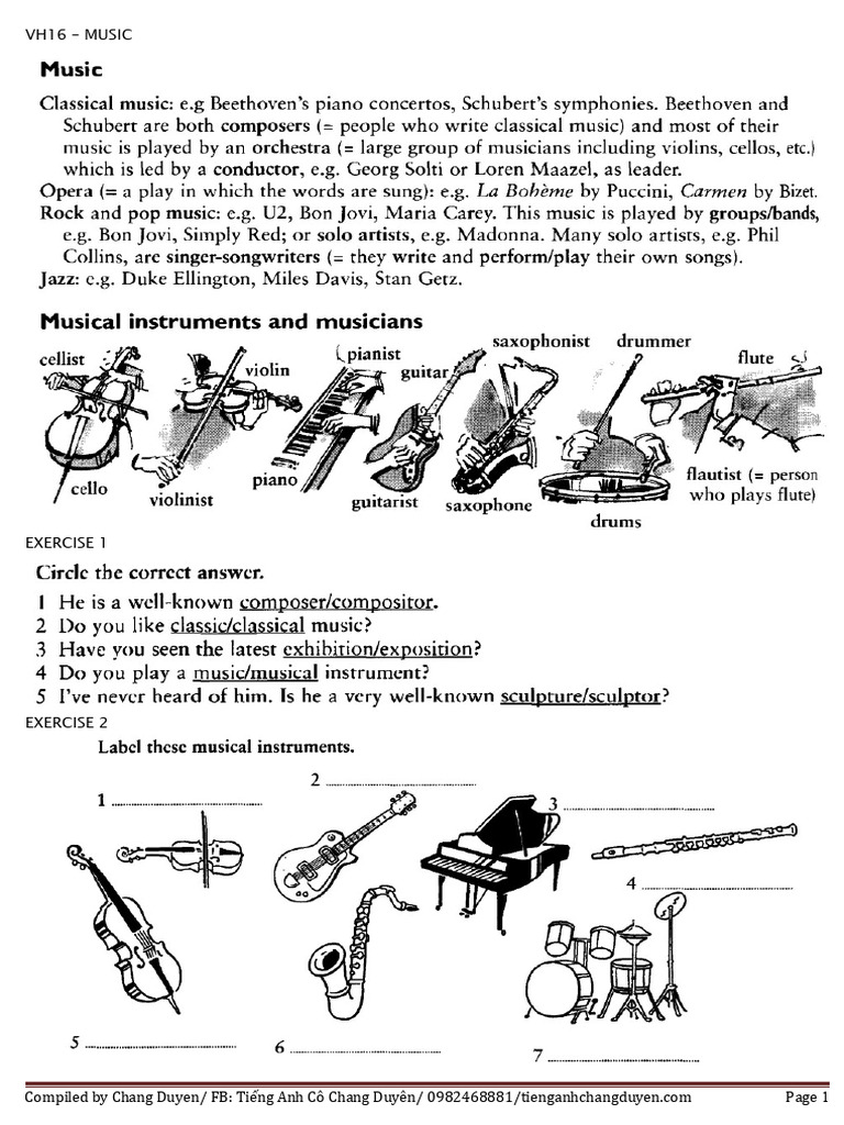 (Homework) VH16 - Music | PDF | Cooking, Food & Wine | Lifestyle