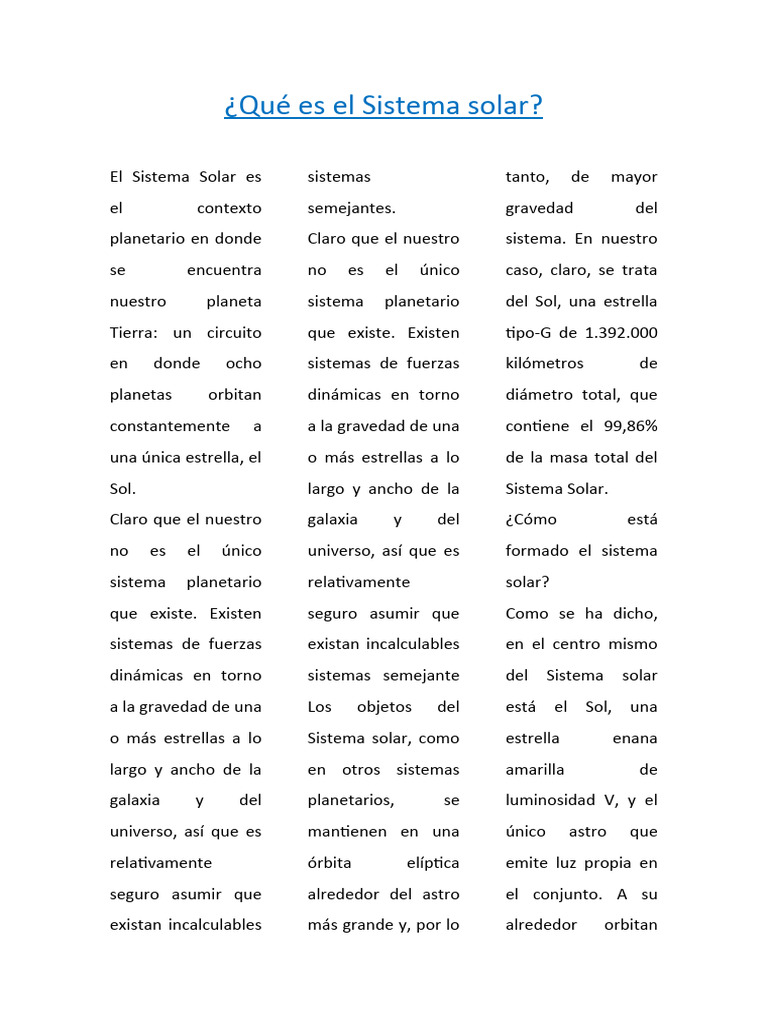 Sistema Solar | PDF | Sistema solar | Planetas
