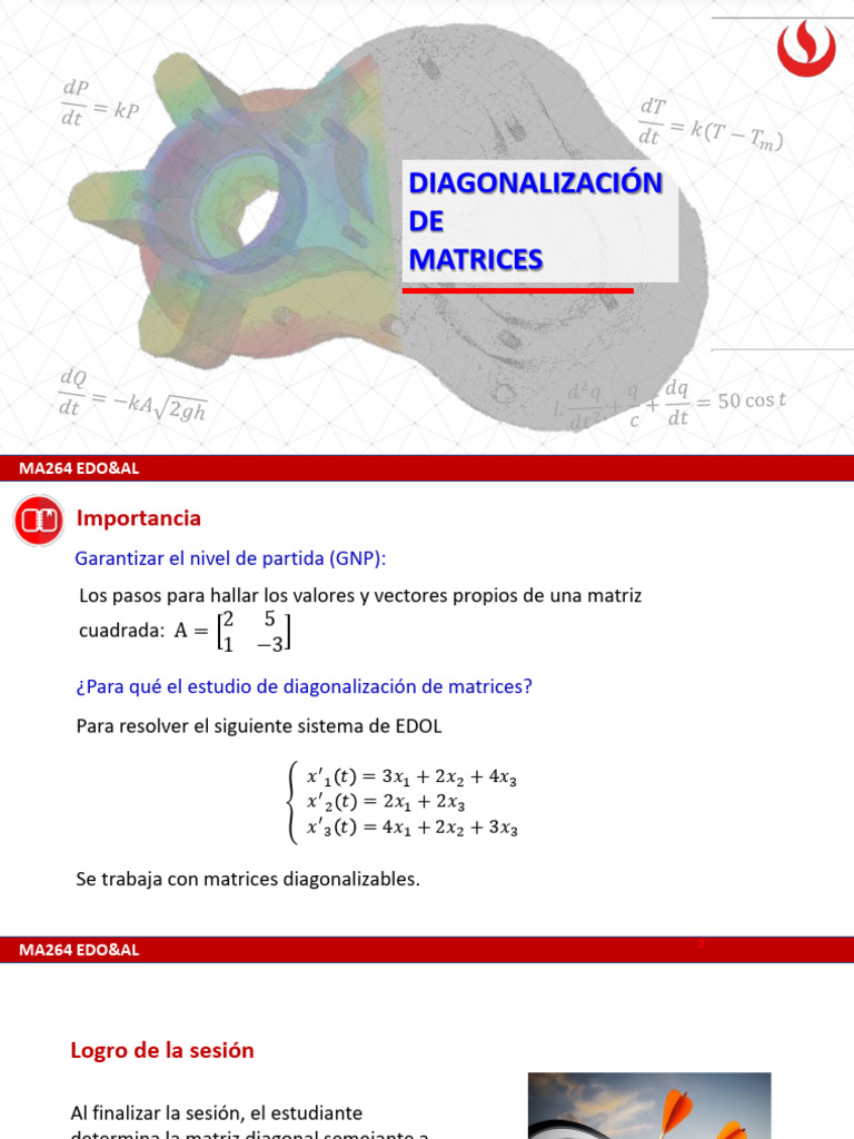 MA264 Sesión 9.1 Diagonalización de Matrices | PDF | Valores propios y vectores propios | Matriz ...