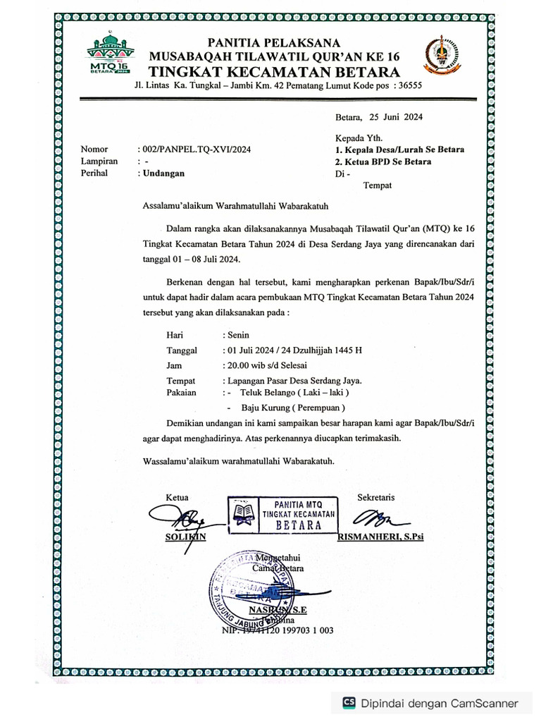 Undangan MTQ | PDF