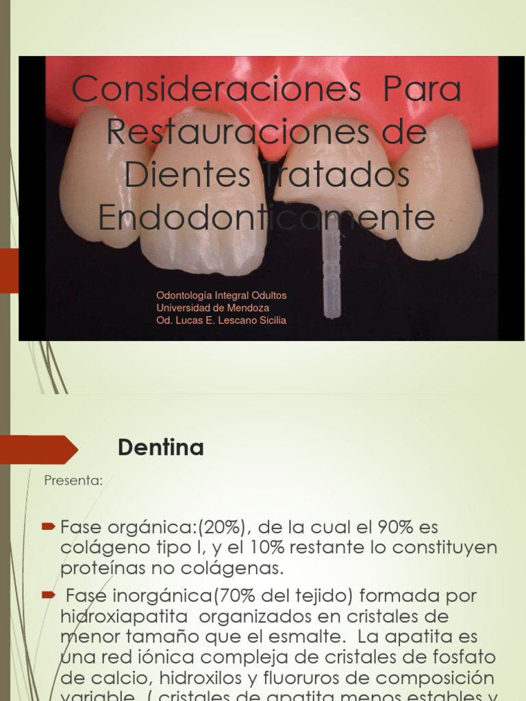 Perno Preformado | PDF | Dentina | Diente