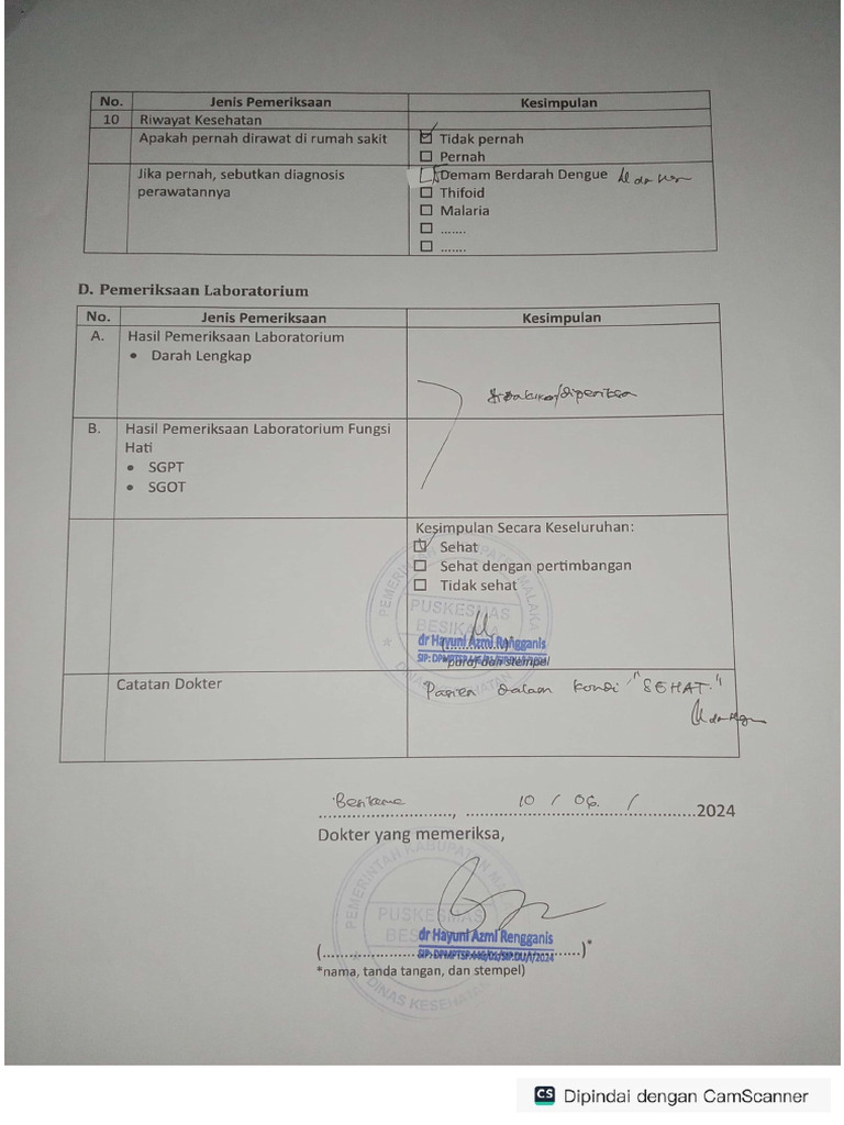 form sehat hal 3 | PDF