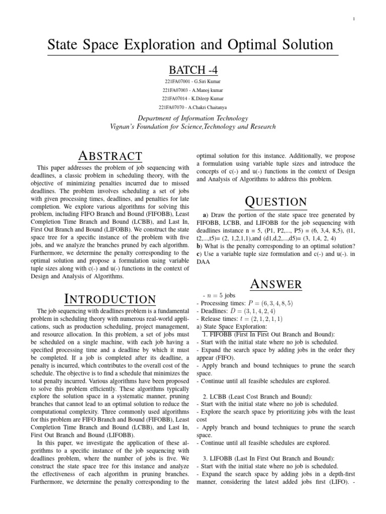 DAA LATEX (Batch-4) | PDF | Mathematical Optimization | Applied Mathematics