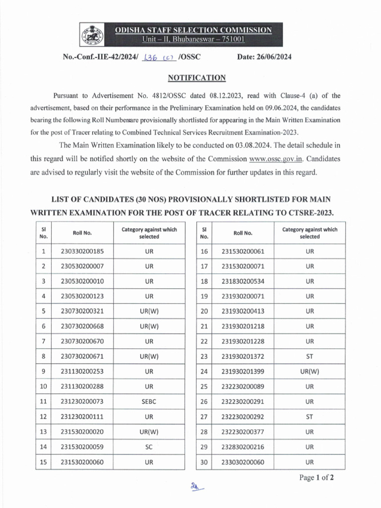 Prelim Result CTS 2023 Tracer | PDF