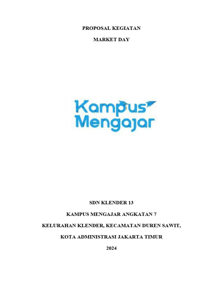 Proposal Kegiatan Market Day | PDF