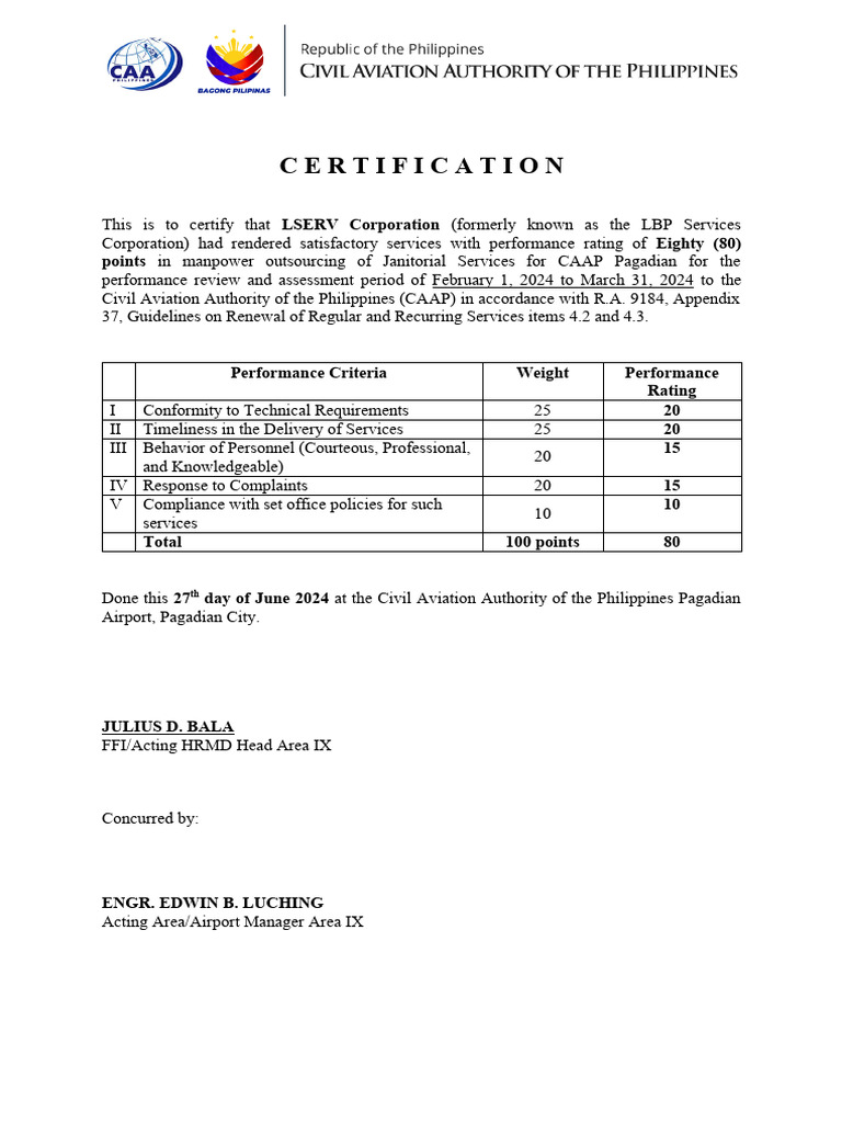 Format Lserv Certification | PDF | Aviation