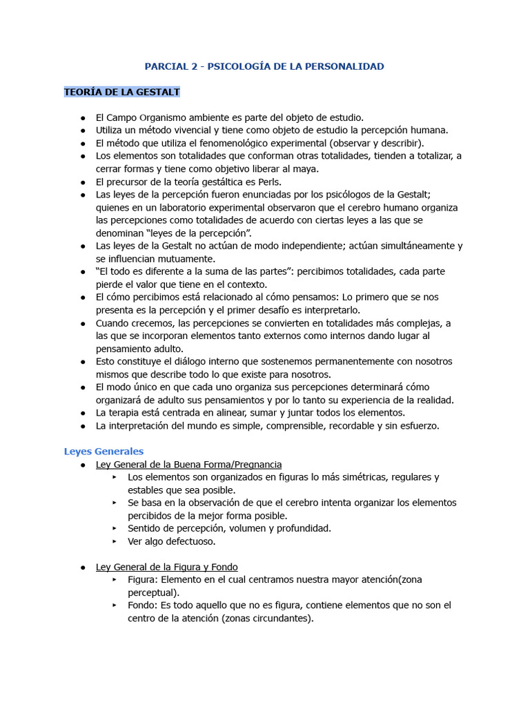 Resumen P2 - Psico Personalidad | PDF | Estrés (biología) | Glándula suprarrenal