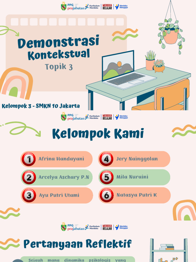 01.03.Bk.3-T3-5 Demonstrasi Kontekstual - Topik 3 - Kelompok 3 (SMKN 10 Jakarta) | PDF