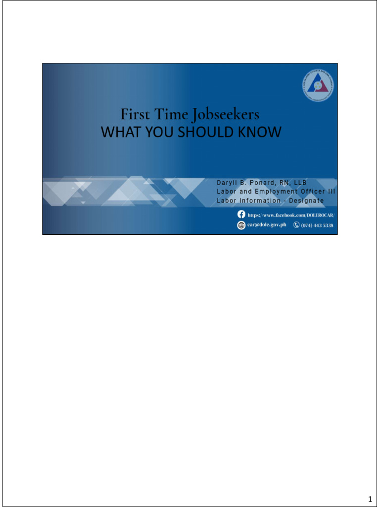 Essential Labor Standards for Jobseekers | PDF | Cost Of Living ...