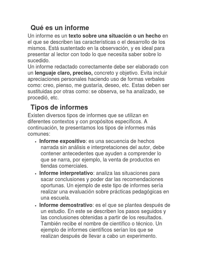 Qué Es Un Informe | PDF | Información | Observación