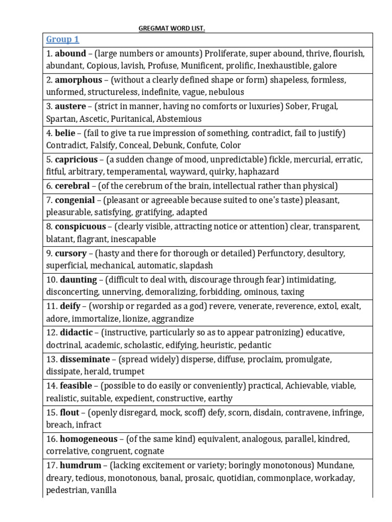 Gregmat Vocab | PDF | Courage | Psychology