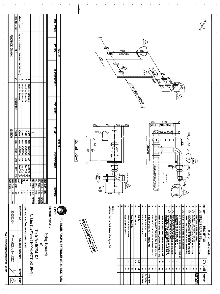 Iso Tie-In 12inch FW Line For HCFM at Condensate Tank-2 (R.2) | PDF