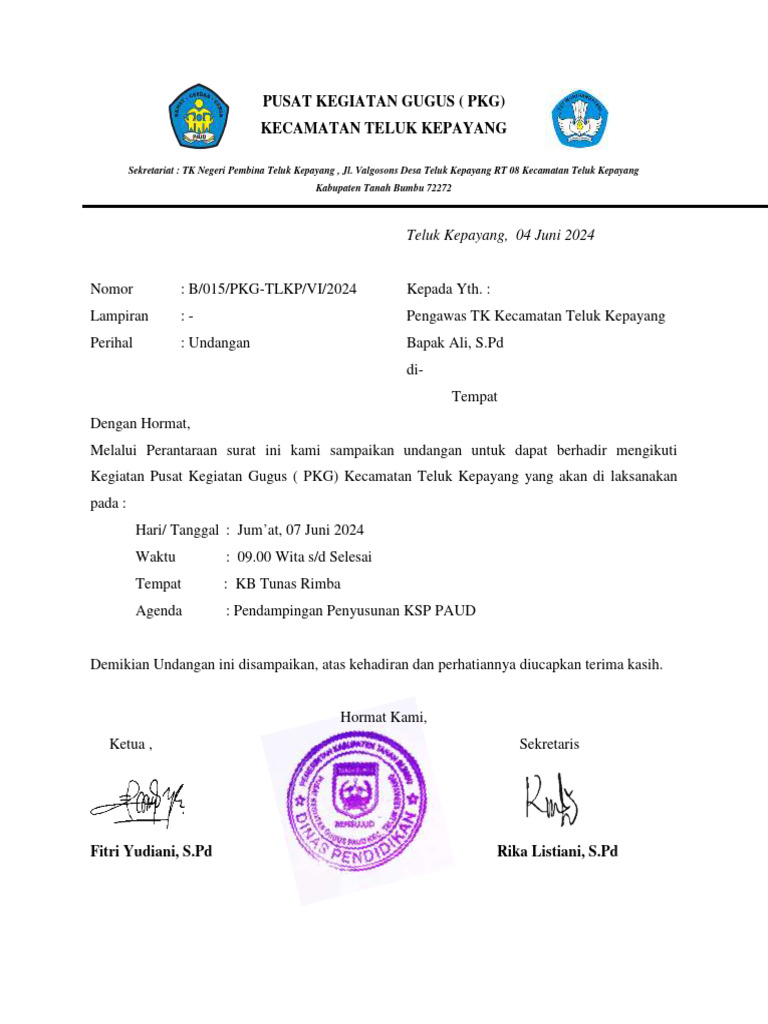 Surat Penyusunan KSP 1 | PDF