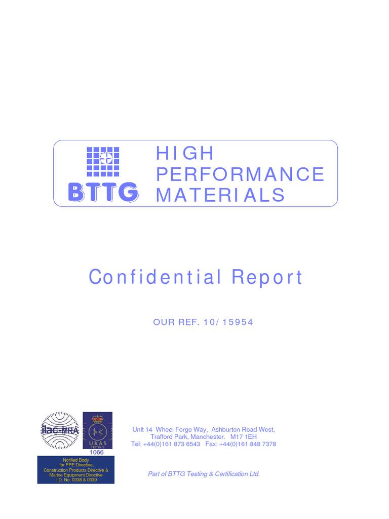 Test Report AIC - 50 - BTTG | PDF | Materials Science | Materials