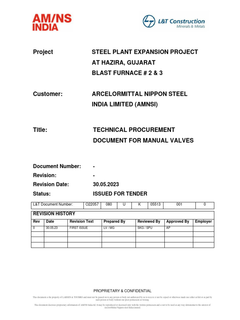 Project Steel Plant Expansion Project at Hazira, Gujarat Blast Furnace # 2 & 3 | PDF | Valve ...