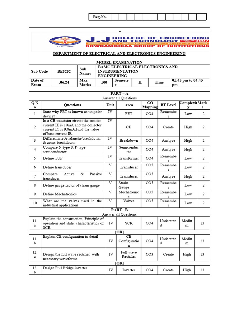 BE3252 Important QB | PDF | Electromagnetism | Semiconductors